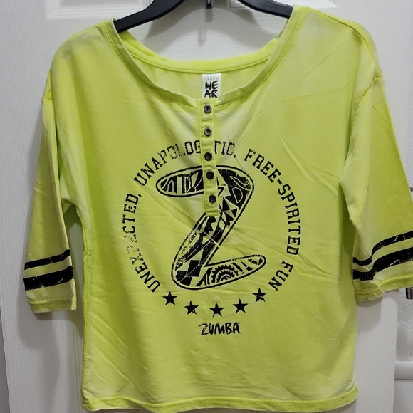 Zumba Fitness | Tops | Zumba Neon Yellow Graphic Top | Poshmark